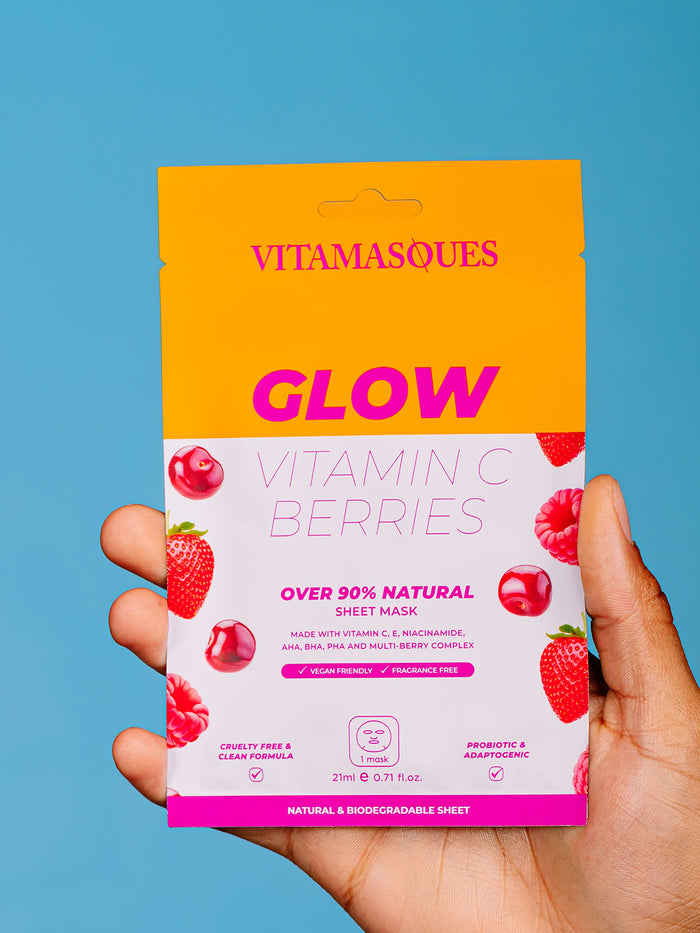Glow Vitamin C Berries Face Sheet Mask – Vitamasques